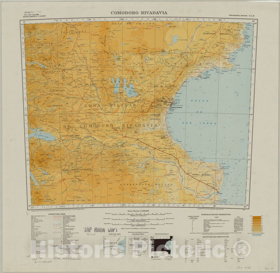 Map : Comodoro Rivadavia, Argentina 1956, Map of Hispanic America, Ant ...