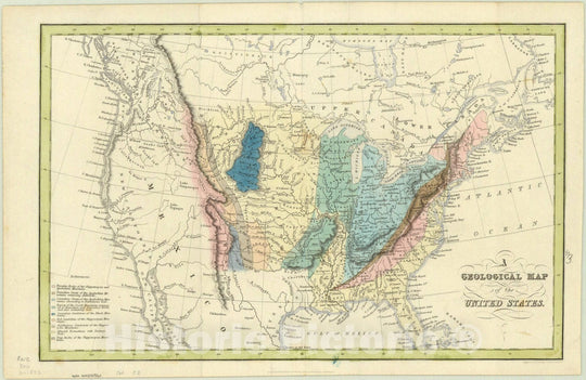 Map : United States 1832, A geological map of the United States, Antiq ...