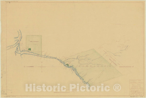 Map : Fordlandia, Brazil 1934, Map of Ford concessions and exploration ...