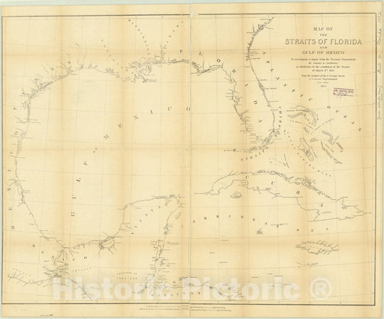 Map : Florida, Straits 1852, Map of the Straits of Florida and Gulf of ...