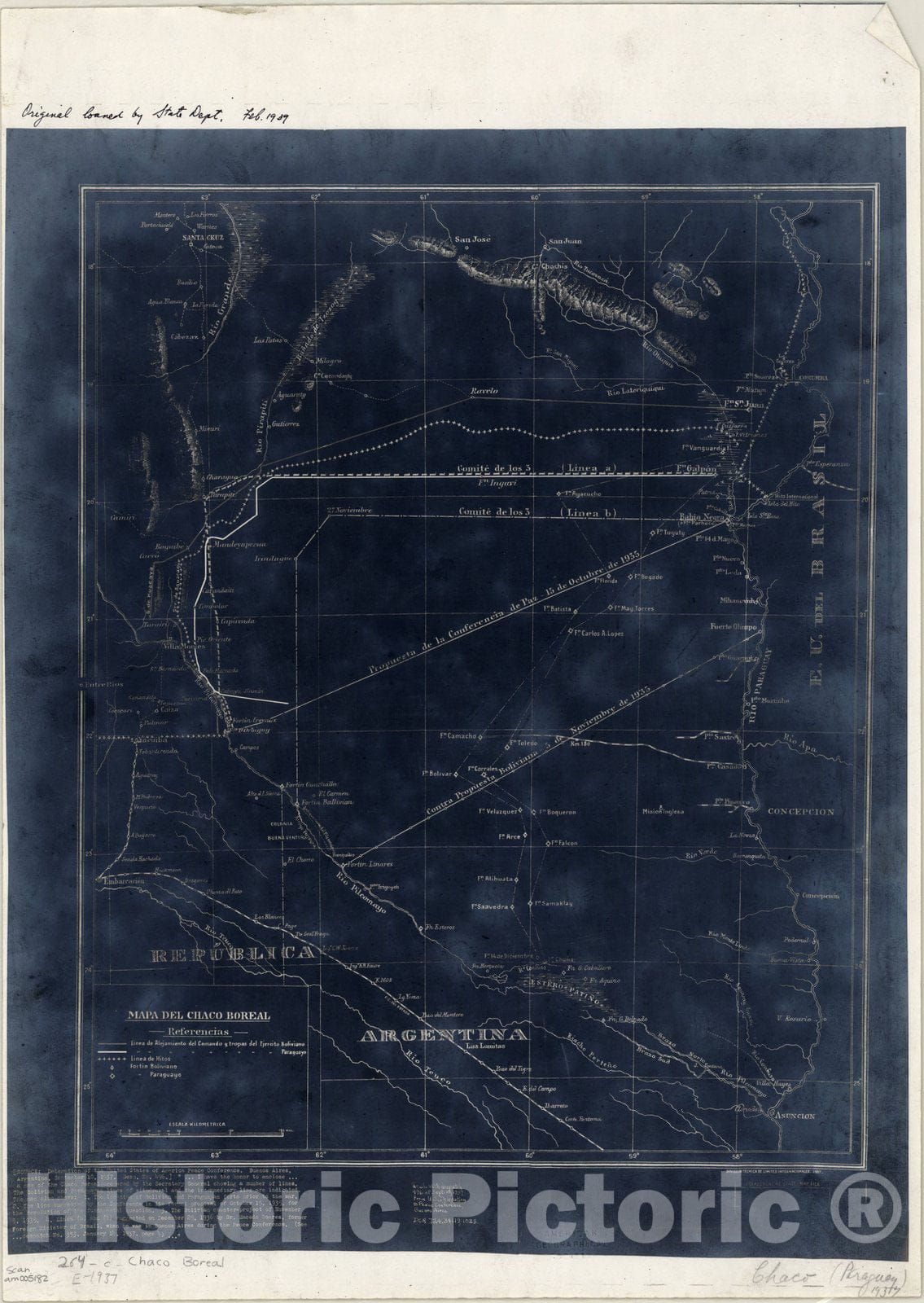 Map : Chaco Boreal, Paraguay and Bolivia 1937, Mapa del Chaco Boreal ...