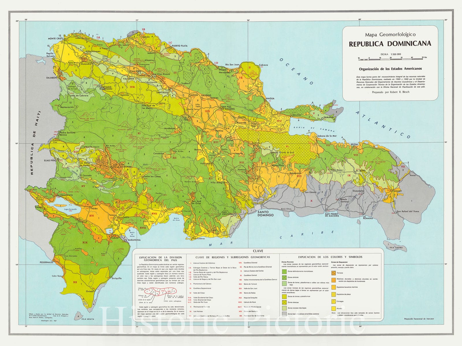 Map : Dominican Republic 1967, Mapa geomorfolo?gico, Repu?blica Domini ...