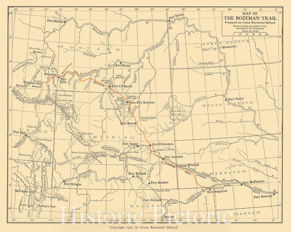 Map : Bozeman, Montana 1994, Map of the Bozeman Trail , Antique Vintag ...