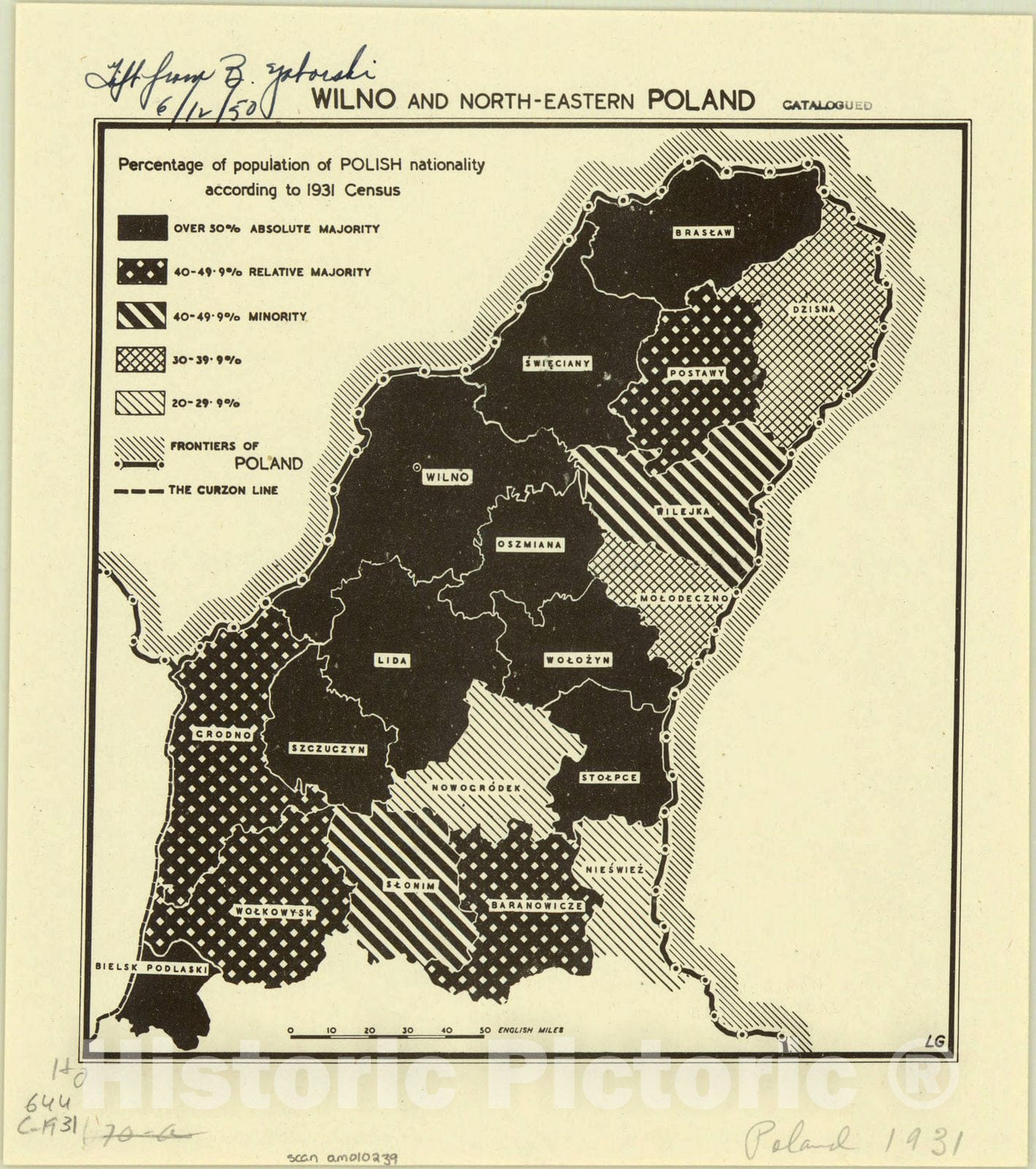 Map : Poland 1931, Wilno and north-eastern Poland, Antique Vintage Rep ...