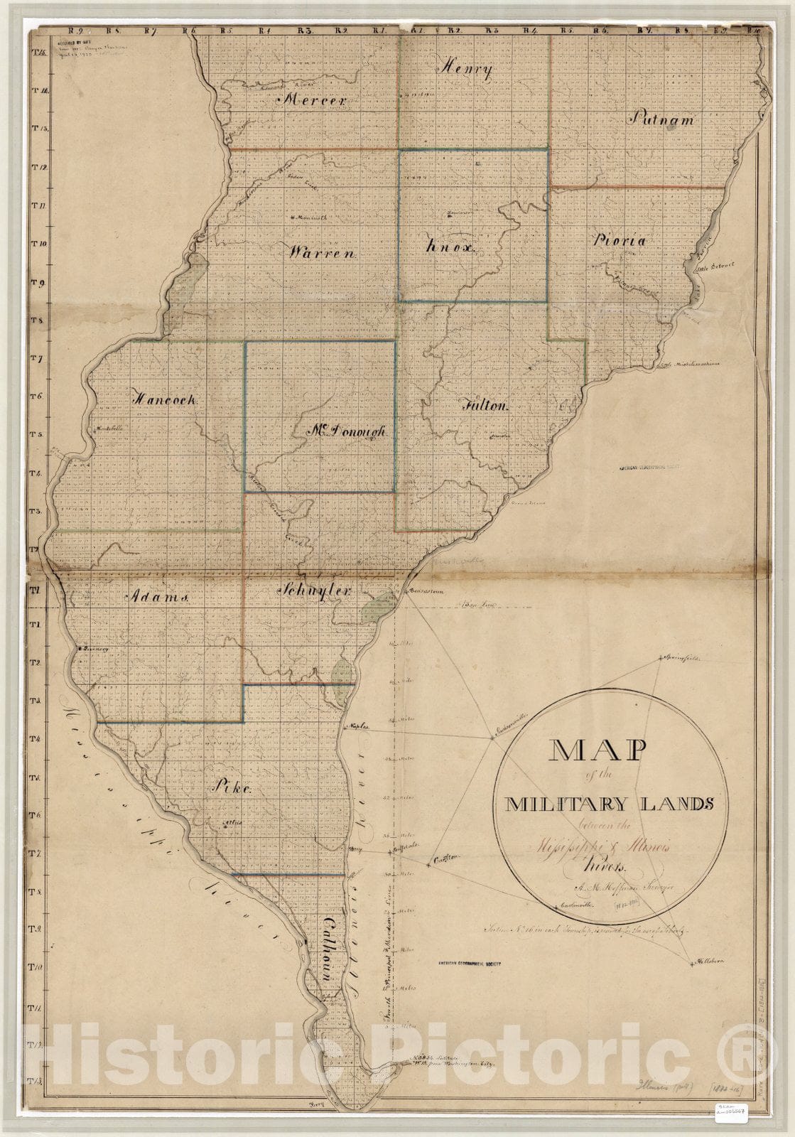 Map : Illinois 1826, Map of the military lands between the Mississippi ...