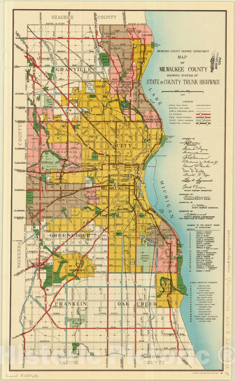 Map : Milwaukee County 2, Map of Milwaukee County showing system of st ...