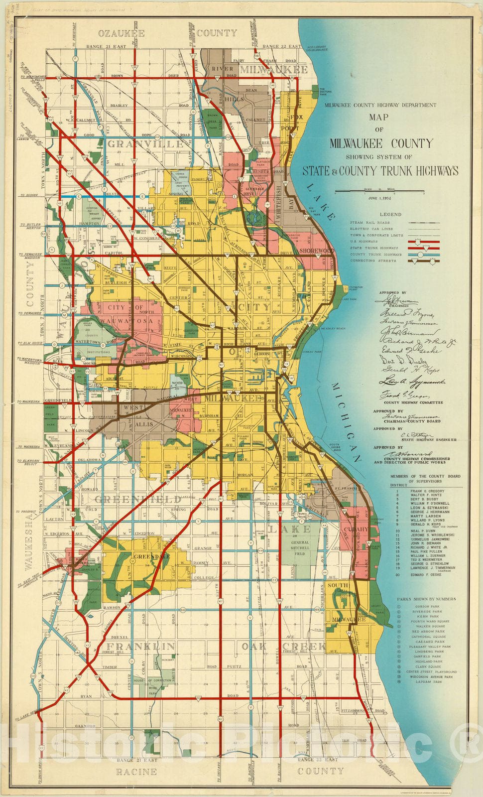 Map : Milwaukee County 3, Map of Milwaukee County showing system of st ...