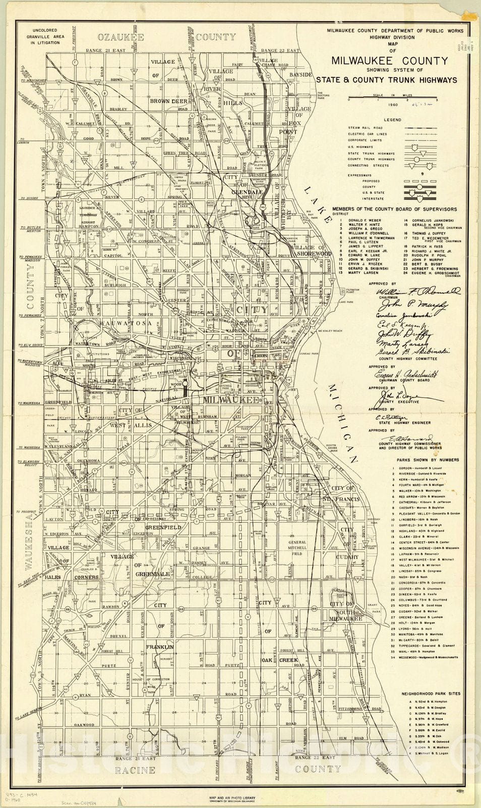 Map : Milwaukee County 4, Map of Milwaukee County showing system of st ...