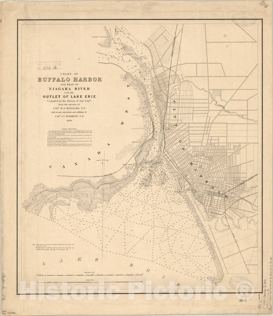 Map : Buffalo Harbor, New York 1856, Chart of Buffalo Harbor and head ...