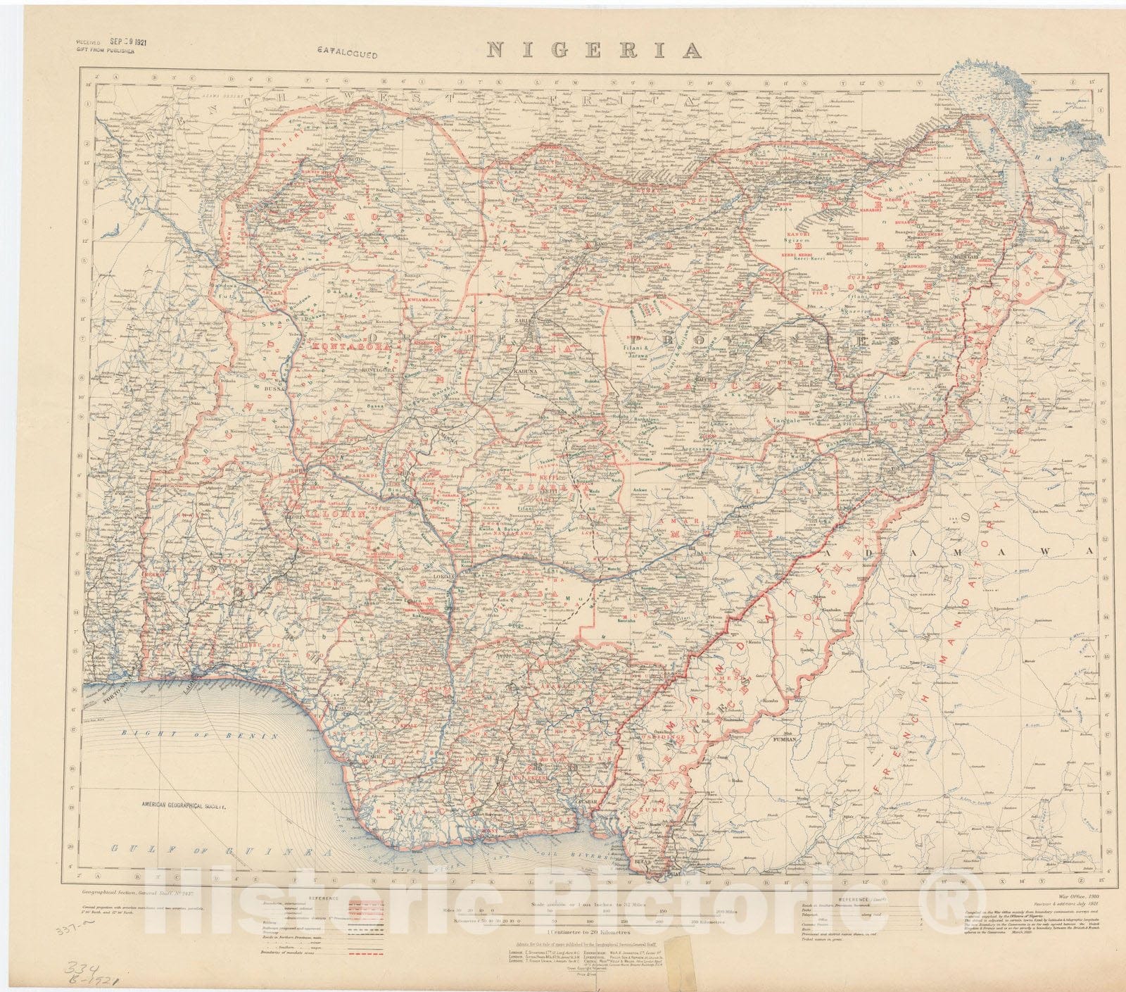 Map : Nigeria 1921, Nigeria , Antique Vintage Reproduction – Historic ...