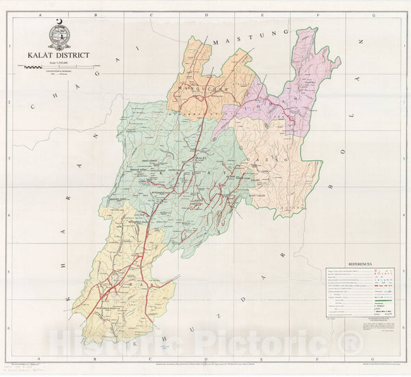 Map : Kala?t District, Pakistan 2004, Kalat District , Antique Vintage ...