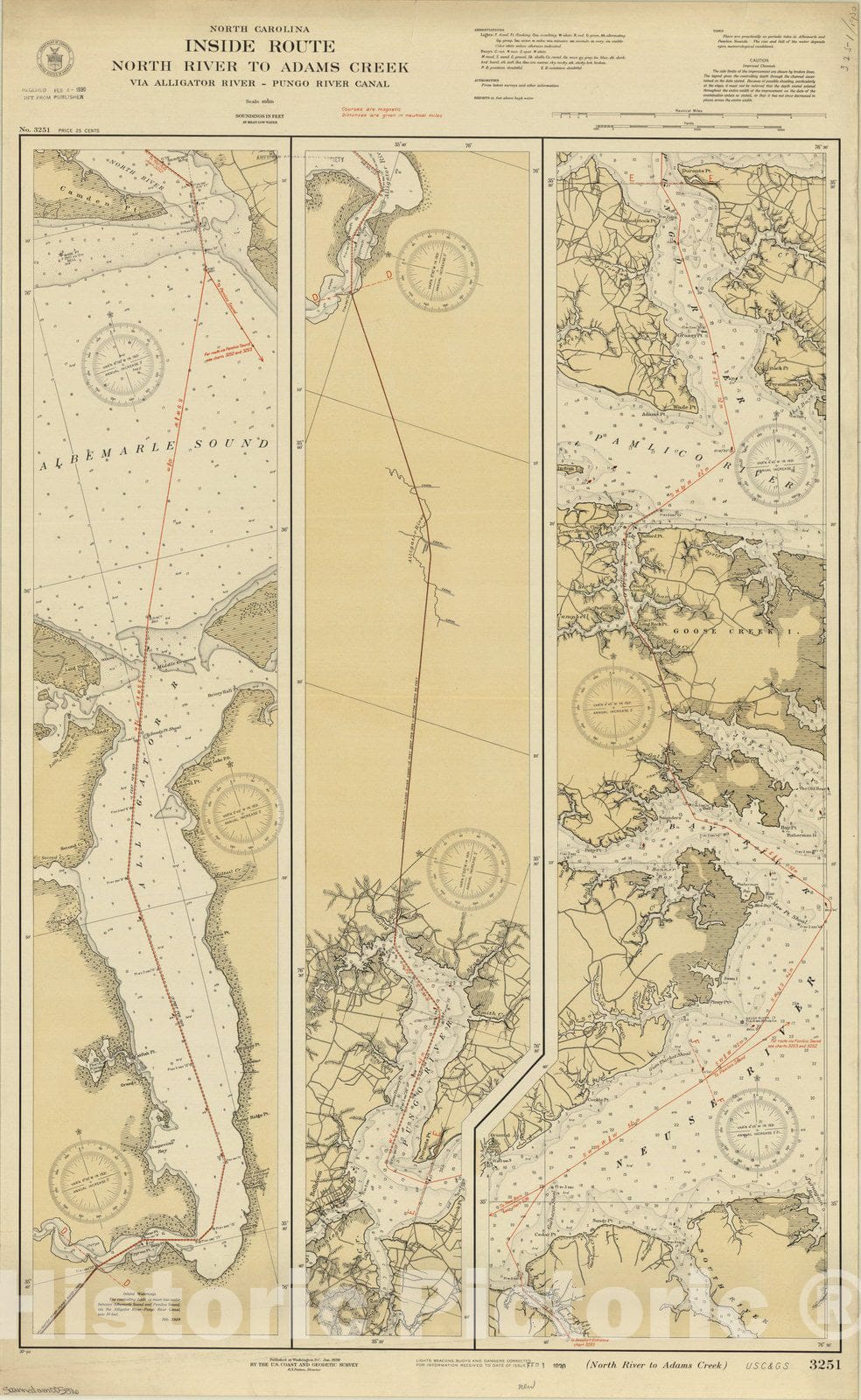 Map : North Carolina 1930, North Carolina, Inside Route, North River t ...