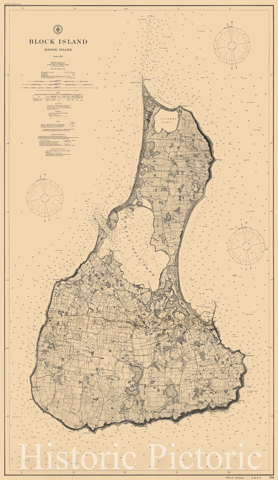 Map : Block Island Sound, Rhode Island 1904, Block Island, Rhode Islan ...