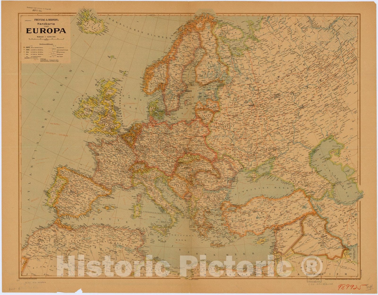 Map : Europe 1943, Freytag & Berndt's Handkarte von Europa, Antique Vi ...