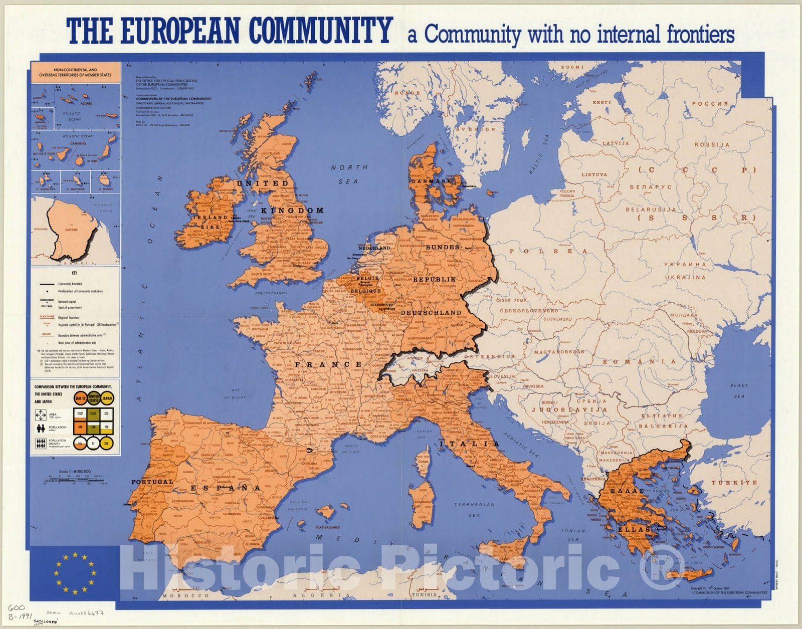 Map : Europe 1991, The European Community : a community with no intern ...