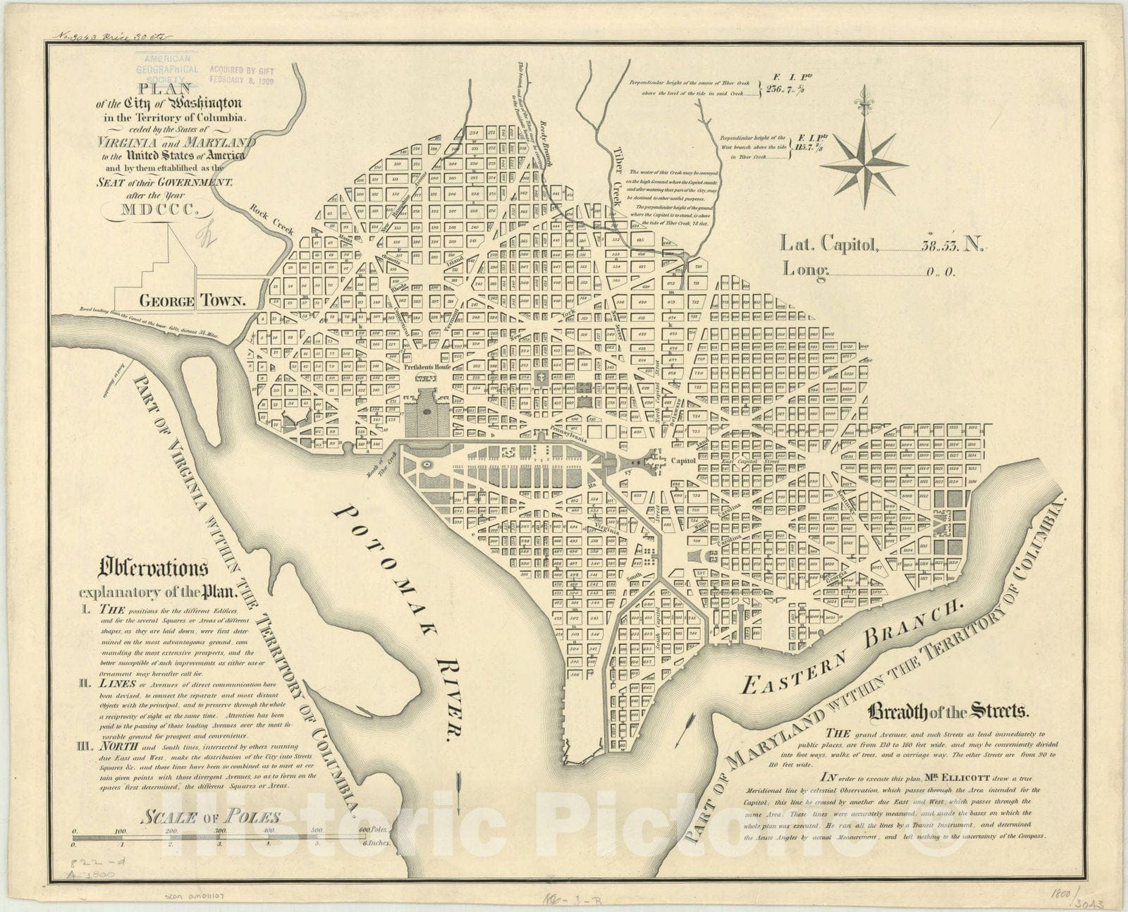 Map : Washington, D.C. 1888, Antique Vintage Reproduction – Historic ...