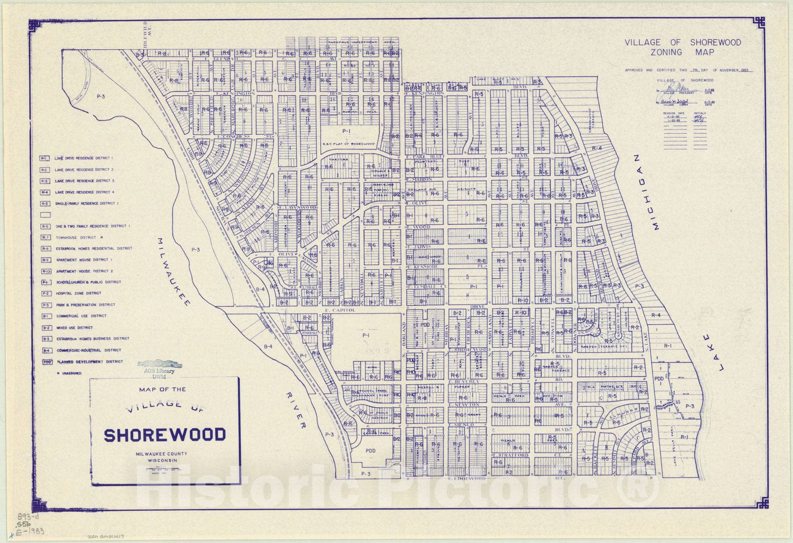 Map : Shorewood, Milwaukee County, Wisconsin 1983, Map of the Village ...