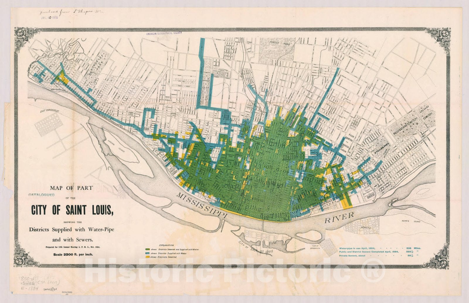 Map : Missouri 1884, Map of part of the City of Saint Louis, showing t ...