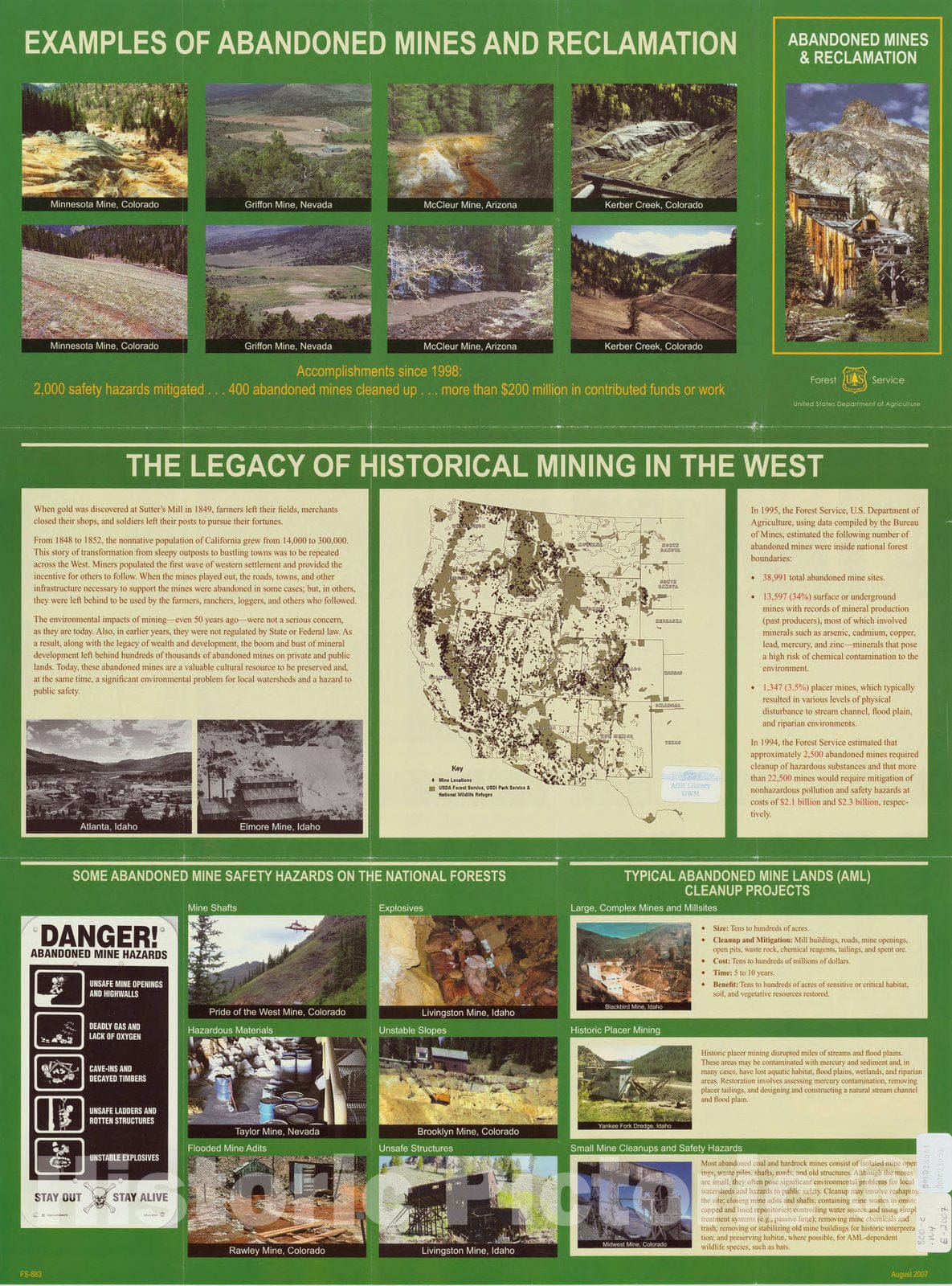 Map : United States, western 2007 2, Abandoned mines & reclamation , A ...