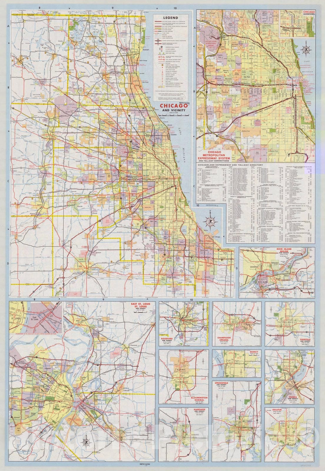 Map : Chicago, Illinois 1965 1, Chicago and vicinity , Antique Vintage ...