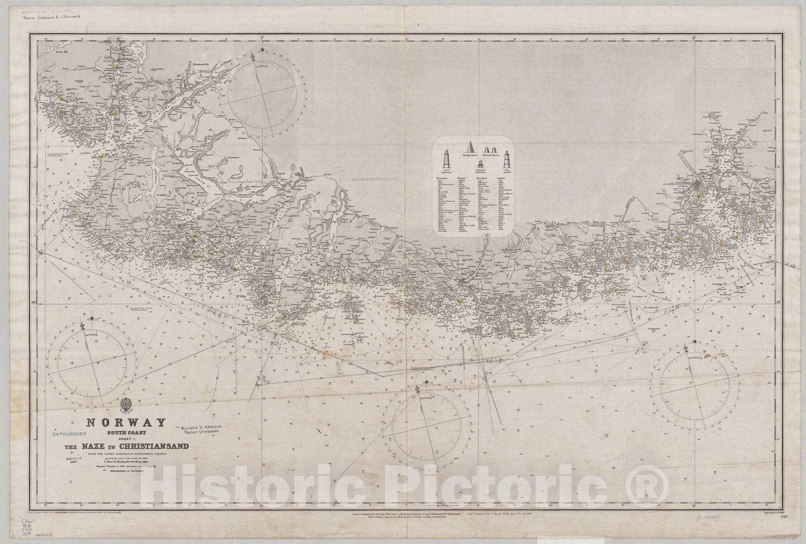 Map : Norway, south coast 1899, Norway, south coast, sheet 1, the Naze ...