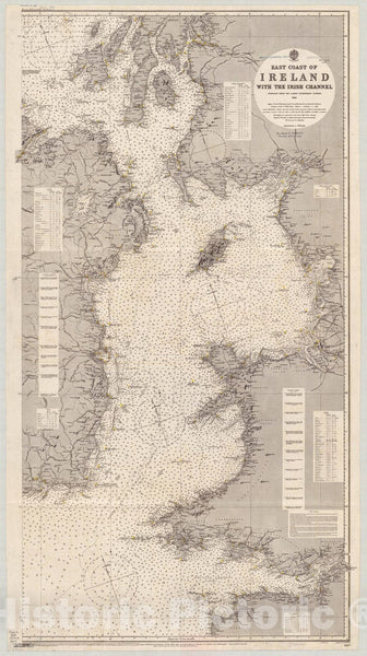 Map : Irish Channel 1909, East coast of Ireland, with the Irish Channe ...
