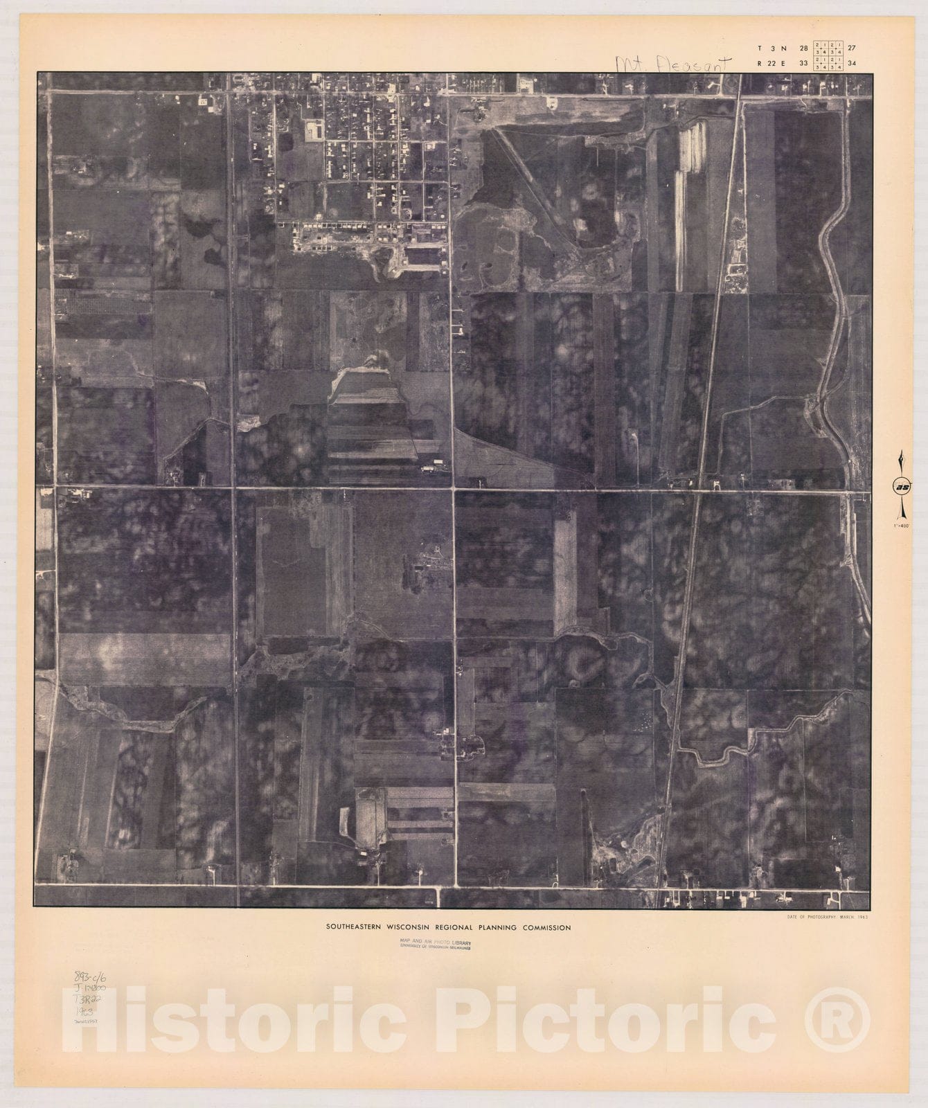 Map : Mount Pleasant T3 N28, R22 E33 1963, [Aerial photographs of sout ...