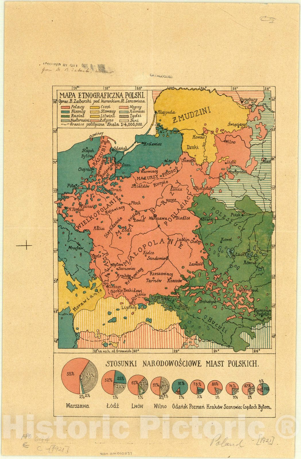 Map : Poland 1921, Mapa etnograficzna Polski , Antique Vintage Reprodu ...