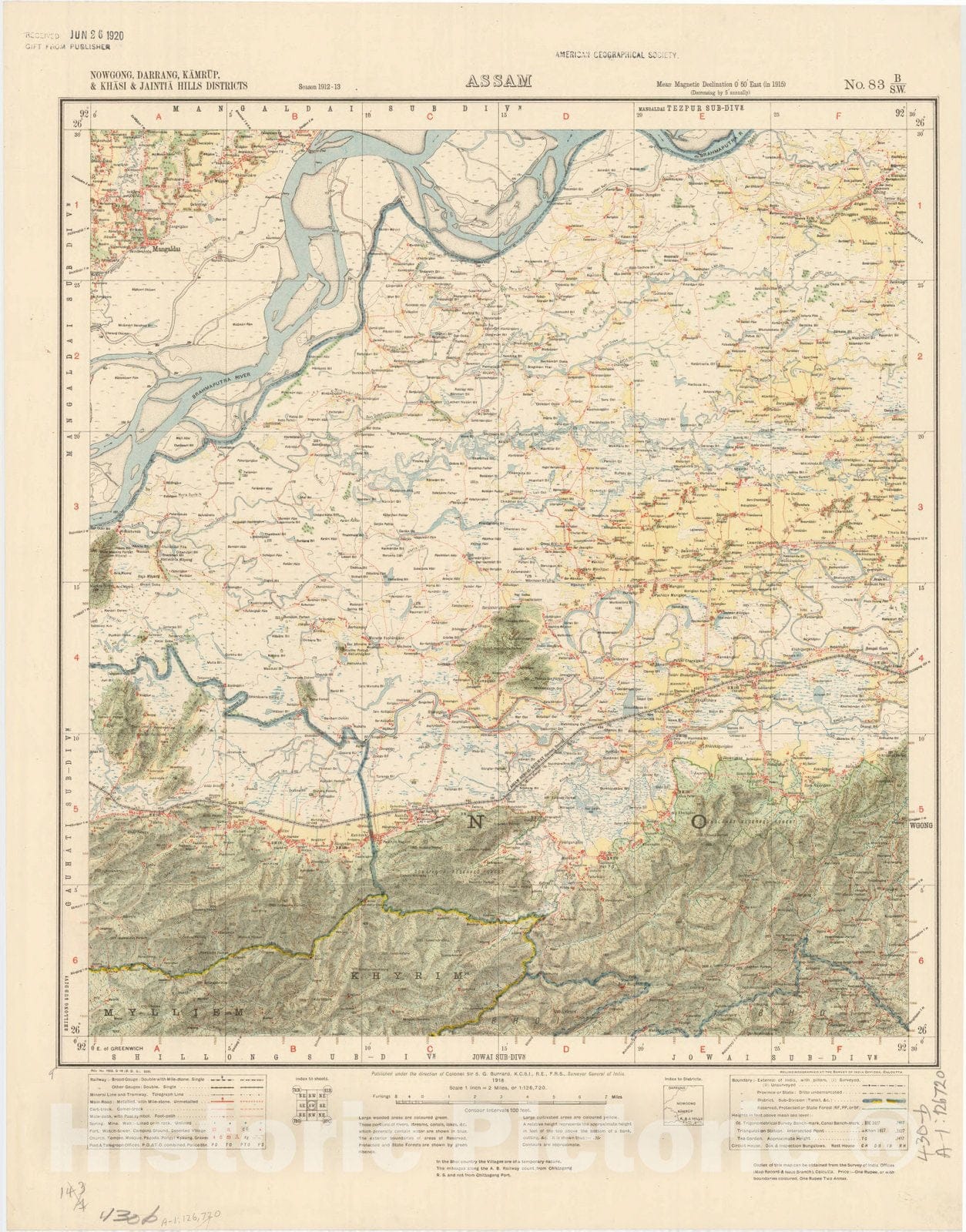 Map : Nowgong, Darrang, Kamrup, & Khasi & Jaintia Hills Districts, Ass ...