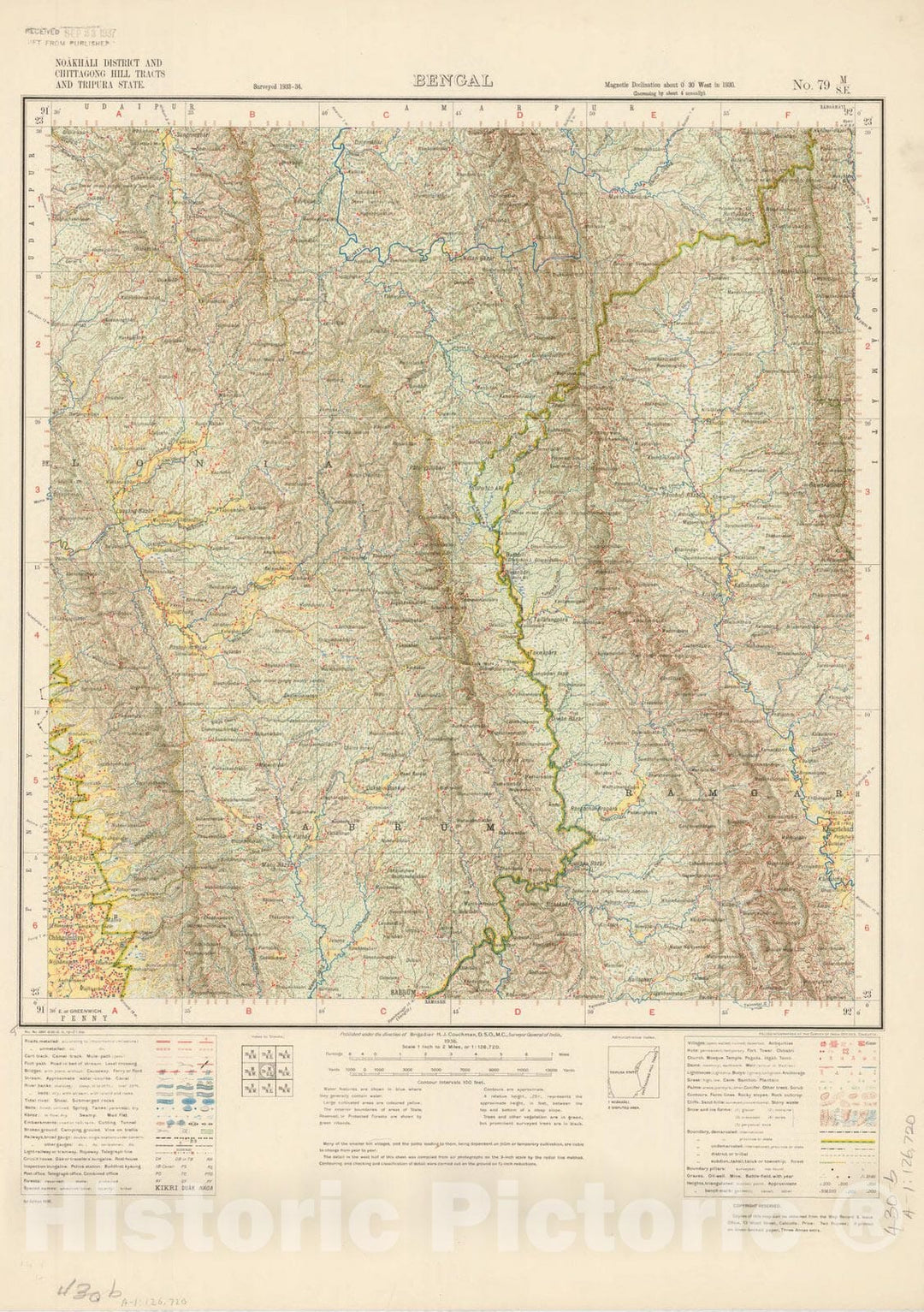 Map : Noakhali District and Chittagong Hill Tracts and Tripura State ...