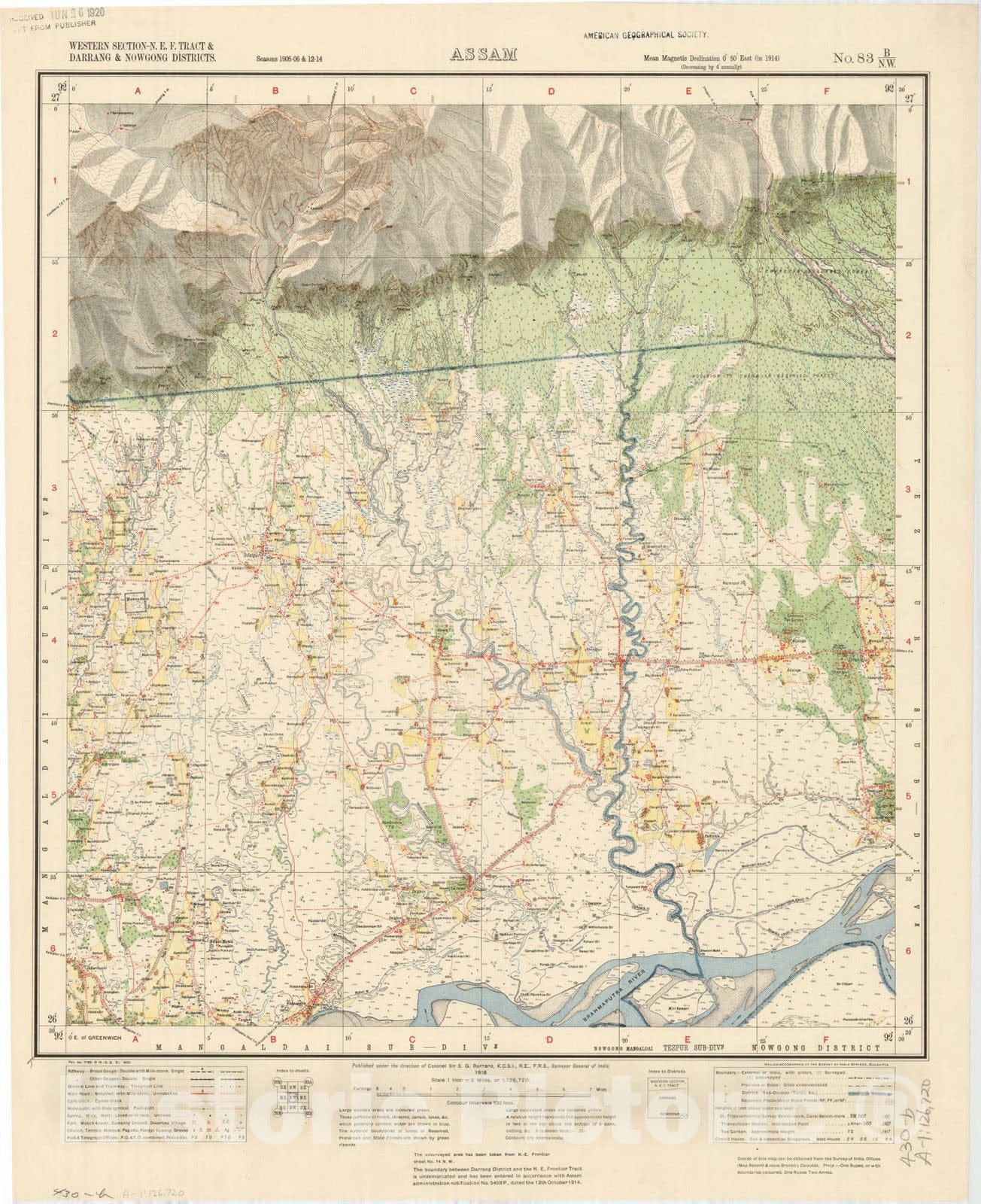 Map : Western Section-N.E.F. Tract & Darrang & Nowgong Districts, Assa ...
