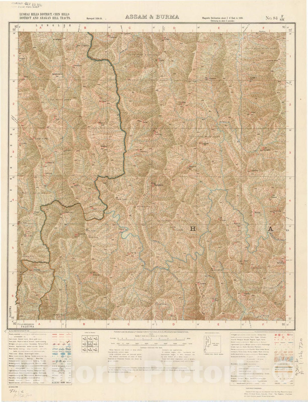 Map : Lushai Hills District, Chin Hills District and Arakan Hill Tract ...