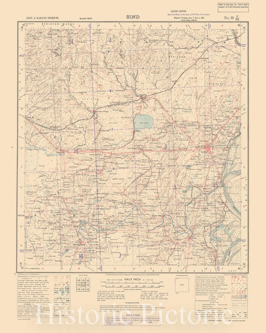 Map : Dadu & Karachi Districts, Sind, No. 35 P/N.E. 1945, India and ad ...