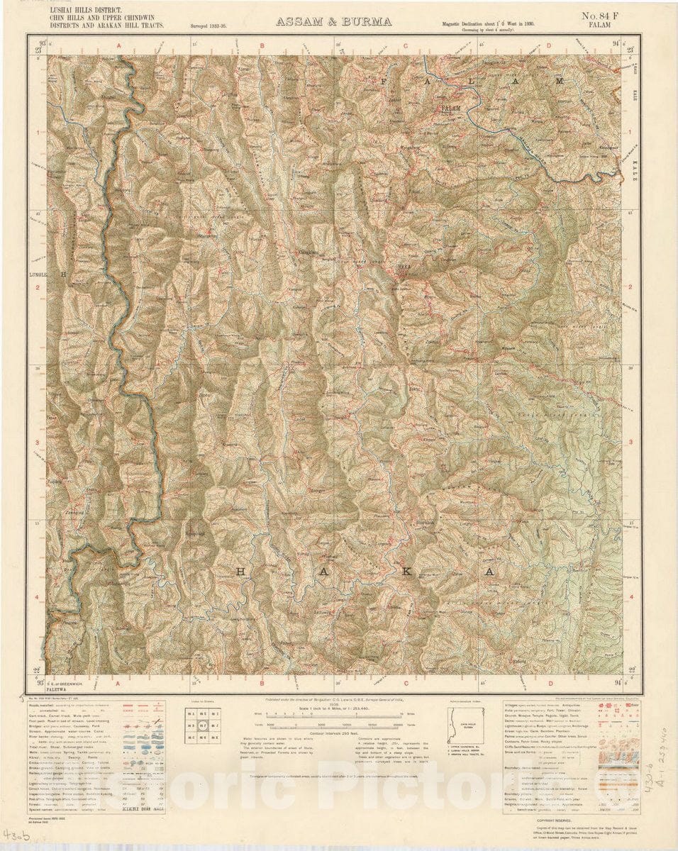 Historic Map : Lushai Hills District, Chin Hills and Upper Chindwin Di ...