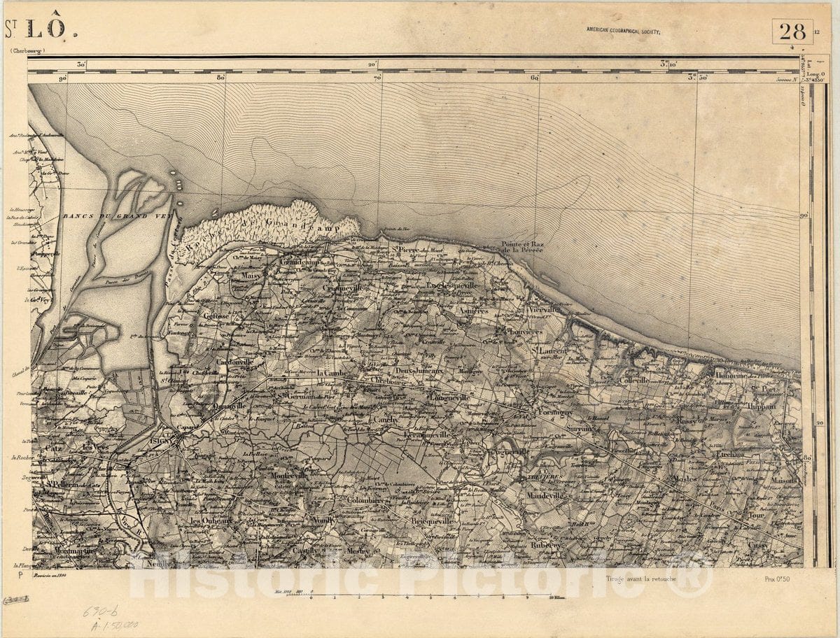 Map : St. Lo., France 1, [Topographic maps of France], Antique Vintage ...