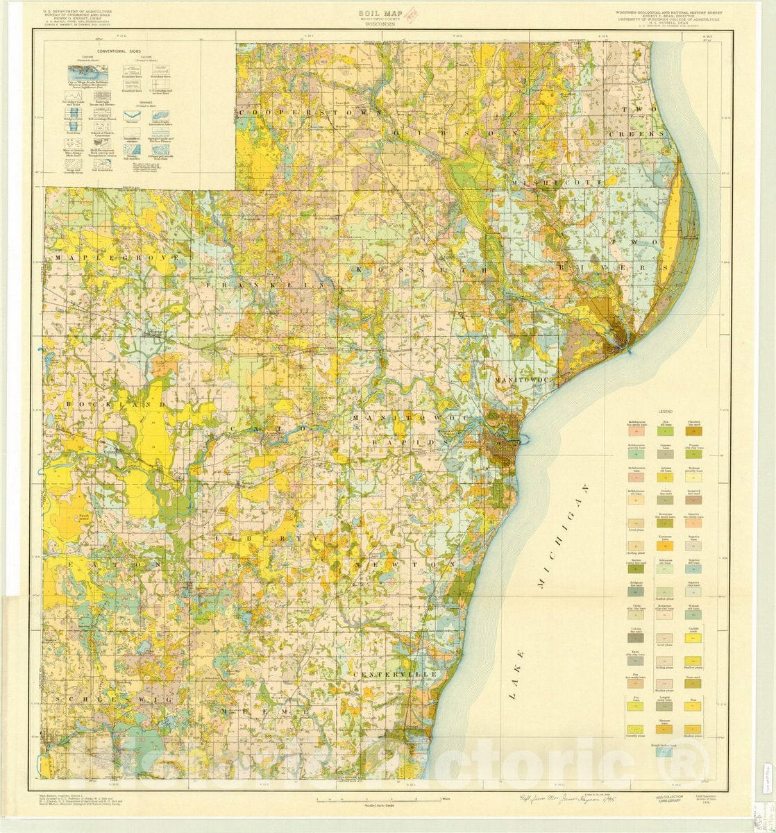 Map : Manitowoc county, Wisconsin 1926, Soil map, Wisconsin, Manitowoc ...