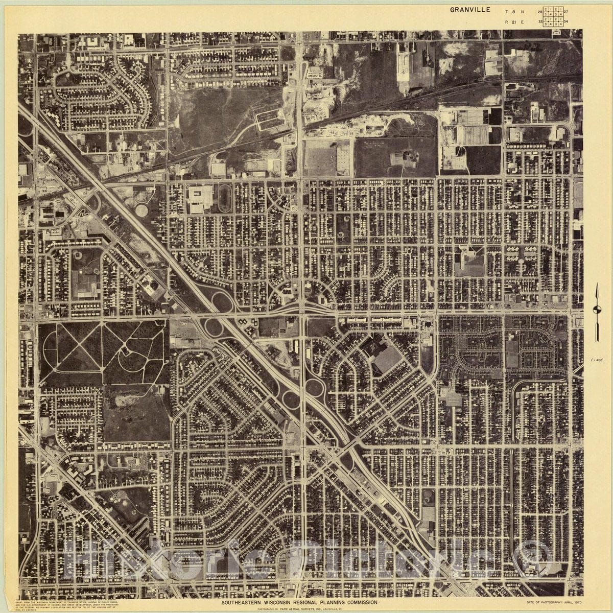 Map : Granville T8N R21E 1970, [Aerial photographs of southeastern Wis ...