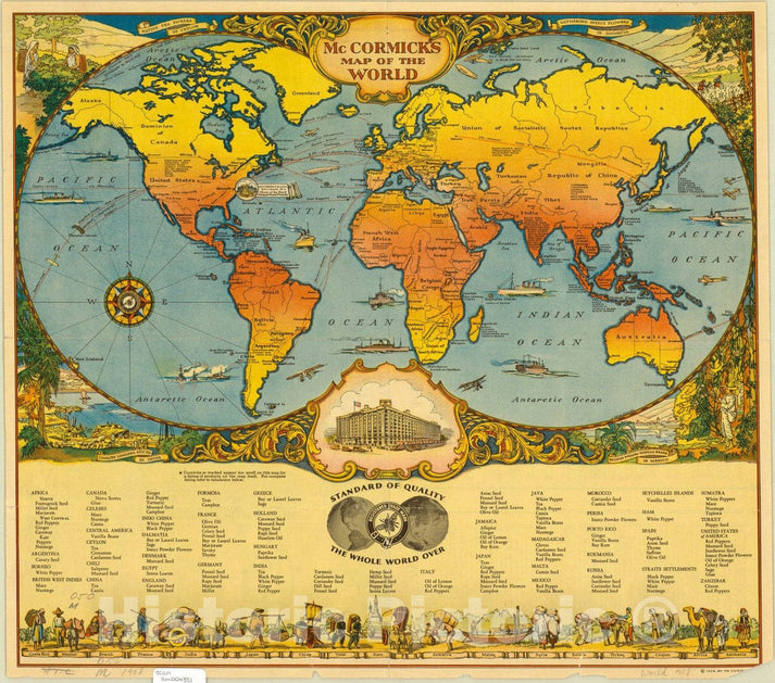 Map : World map 1928, McCormick's map of the world : standard of quali ...