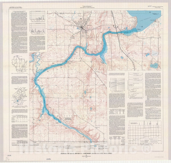 Map : Rock River, Rock County, Wisconsin 1970, Floods on Rock River in ...