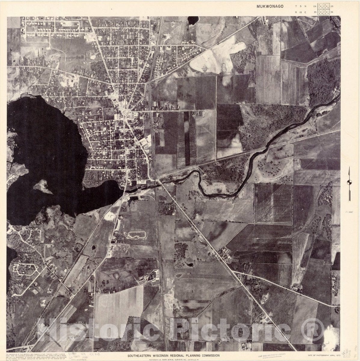 Map : Mukwonago, Wisconsin 1970, Mukwonago , Antique Vintage Reproduct ...