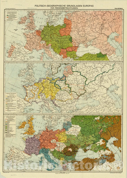 Map : Europe 1919, Politisch-geographische Grundlagen Europas fur Frie ...