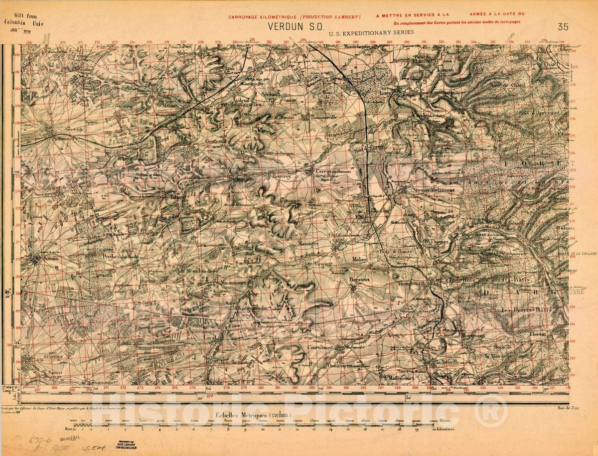 Map : France 1918- 182, [Topographic maps of France], Antique Vintage ...