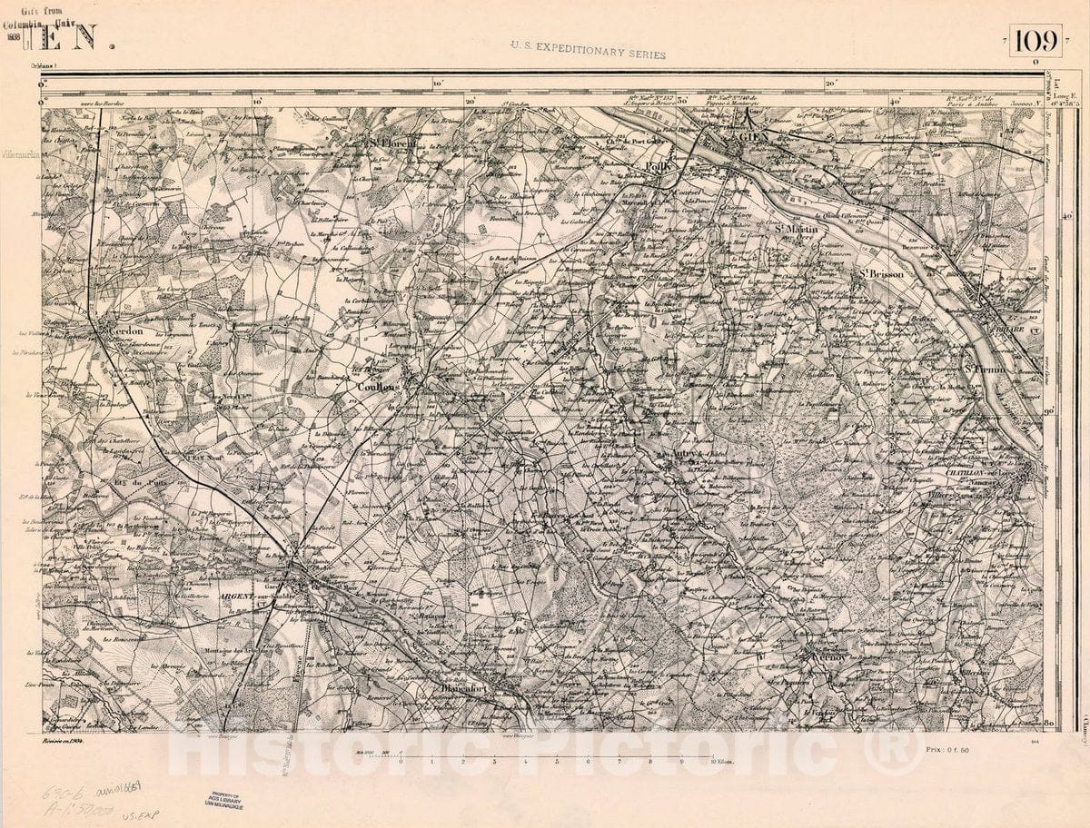 Map : France 1918- 126, [Topographic maps of France], Antique Vintage ...