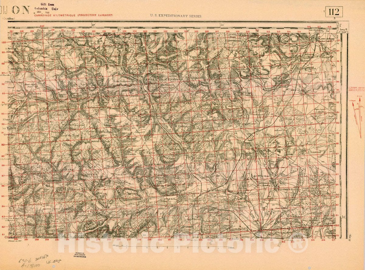 Map : France 1918- 133, [Topographic maps of France], Antique Vintage ...
