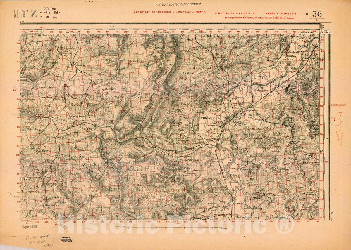 Map : France 1918- 135, [Topographic maps of France], Antique Vintage ...