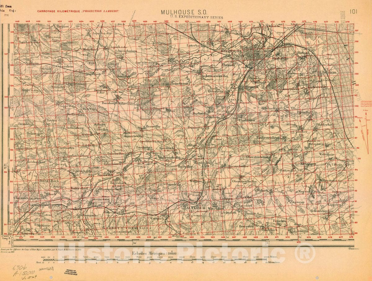 Map : France 1918- 150, [Topographic maps of France], Antique Vintage ...