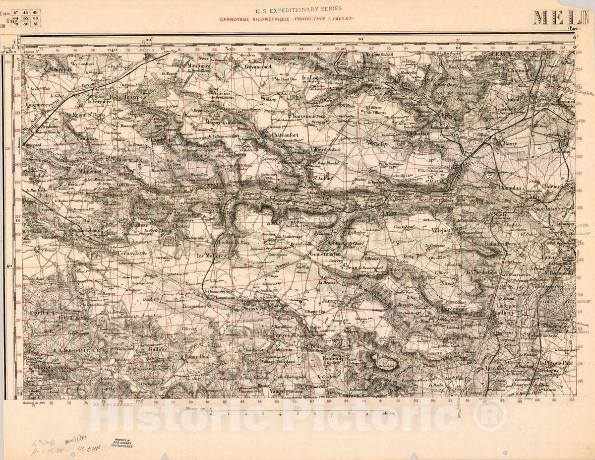 Map : France 1918- 161, [Topographic maps of France], Antique Vintage ...