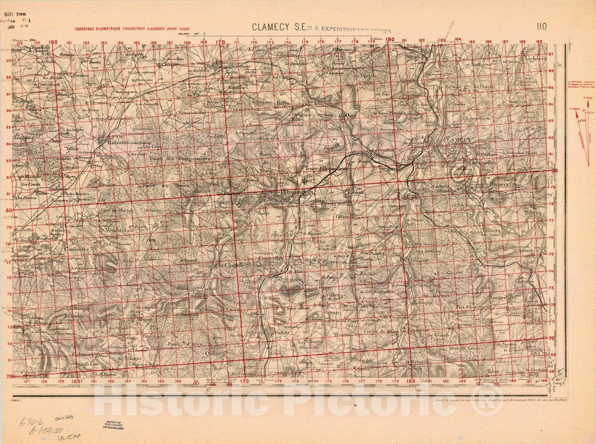 Map : France 1918- 181, [Topographic maps of France], Antique Vintage ...