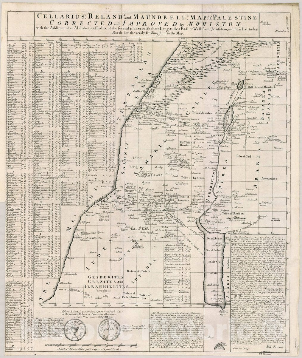 Map : Holy Land Maps #111, Cellarius's, Reland's, & Maundrell's maps o ...
