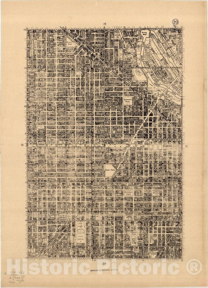 Map : Chicago Zoning Commission Maps 8, Antique Vintage Reproduction ...